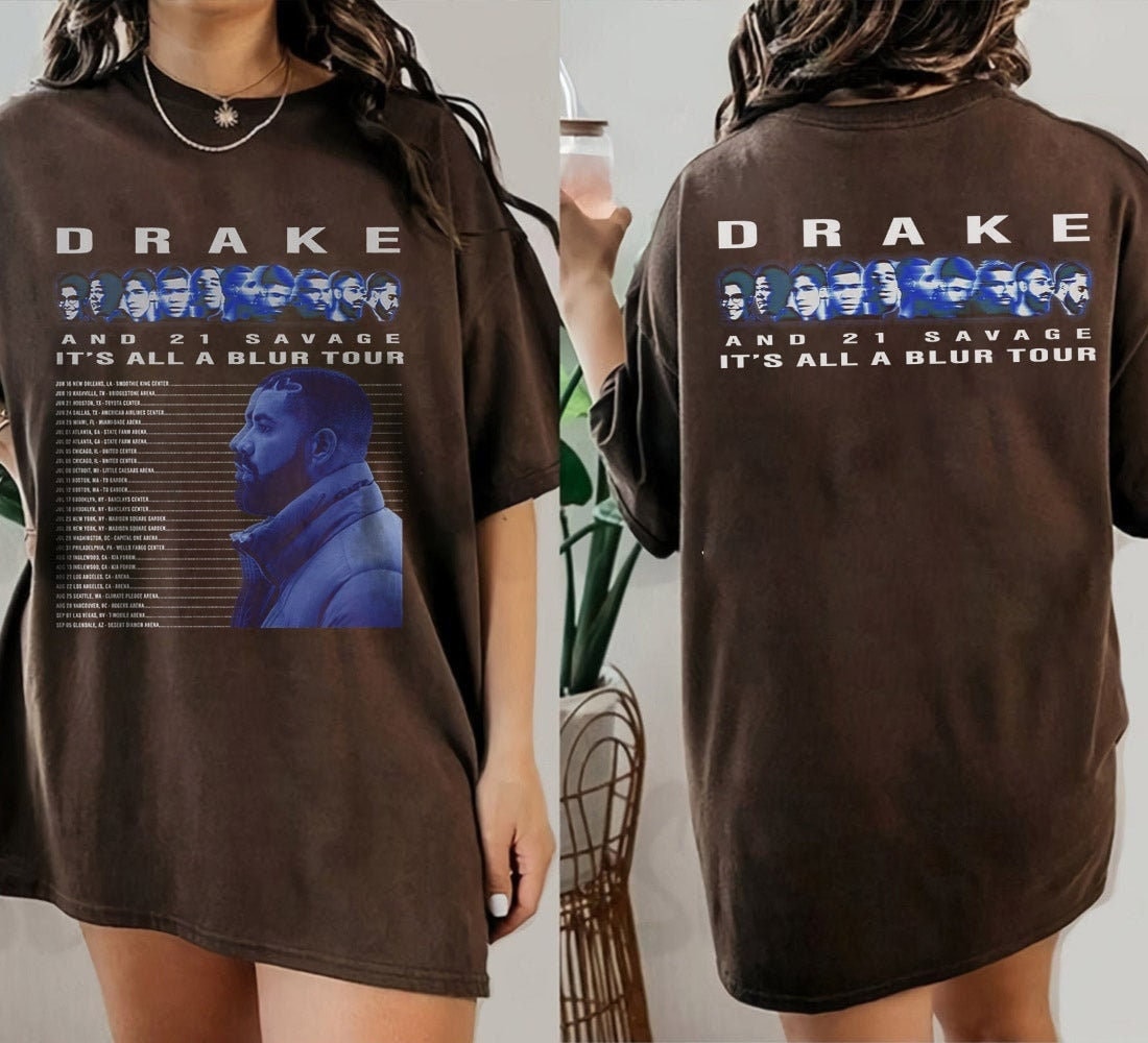 Vintage Drake 21 Savage Tour Rescheduled Shirt, Drake It's All A Blur ...