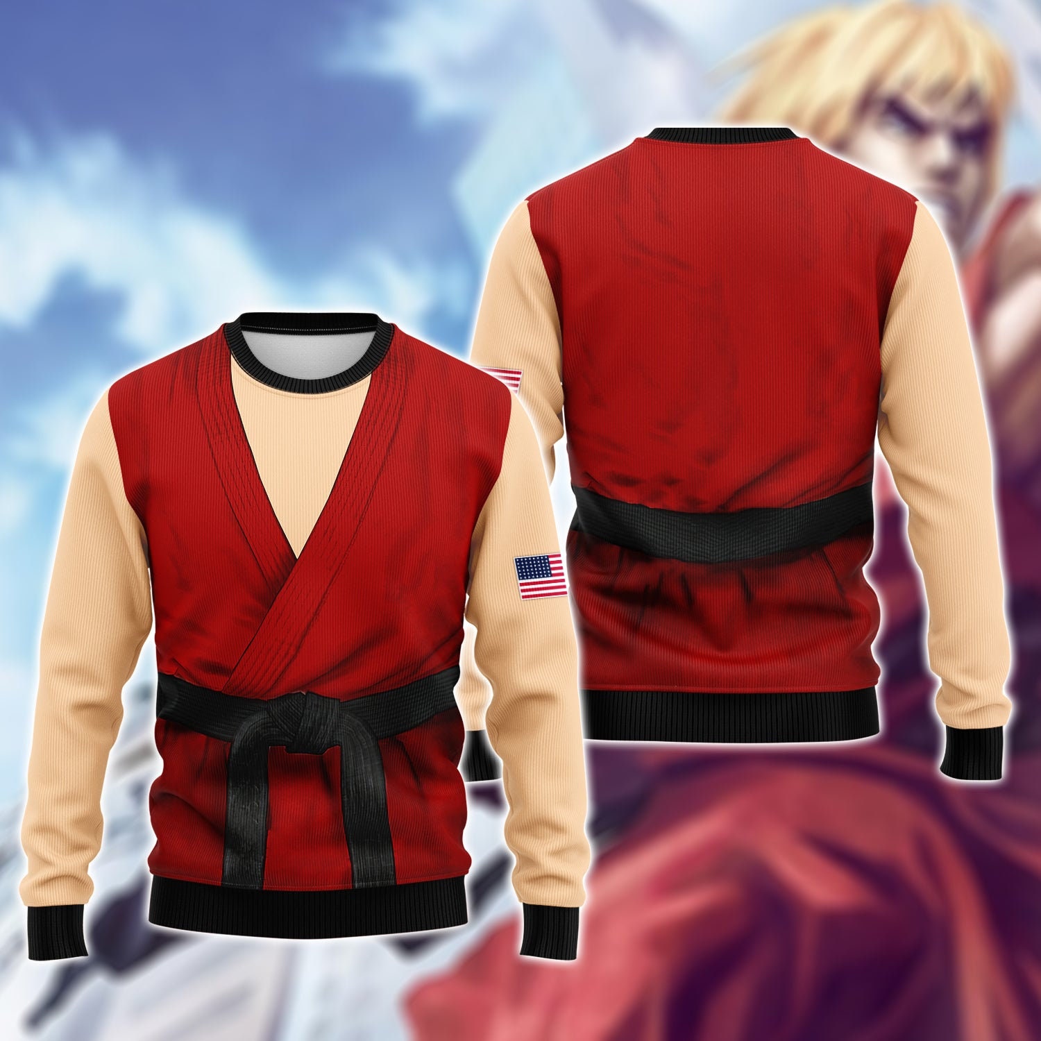 Costume Street Fighter Ken, Ken Street Fighter Cosplay 3D Hoodie sold by Marcella Tooth | SKU ...