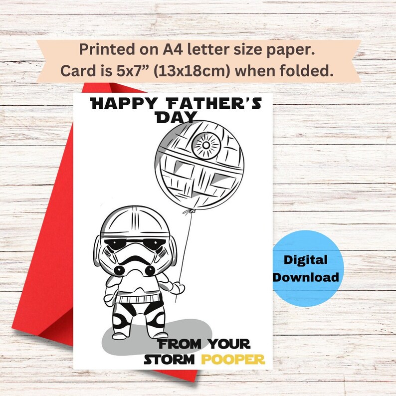 Printable Star Wars Fathers Day Card Star Wars Cards Star - Etsy