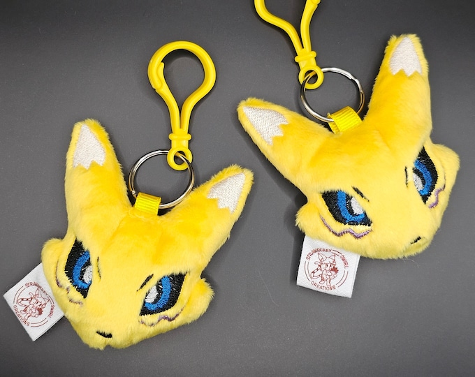 Renamon Digimon Plush Keychain - Etsy
