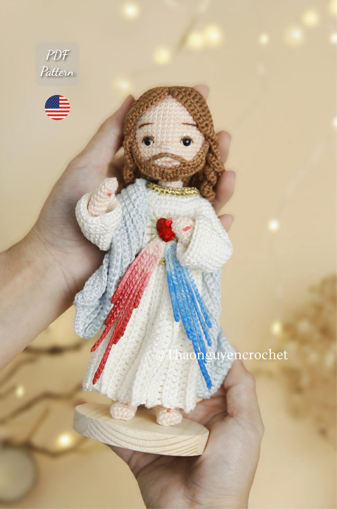 Divine Mercy Jesus Crochet Pattern PDF – Catholic Amigurumi Doll ...