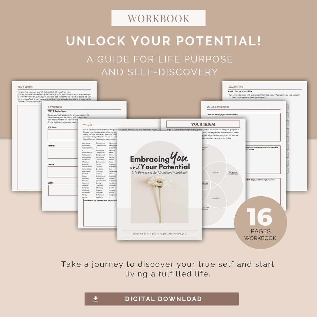 Digital Self-development Worksheet Coaching Tools for Self-discovery ...