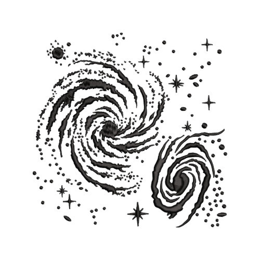 Galaxy Digitised Embroidery Design With Stars Milky Way Machine ...