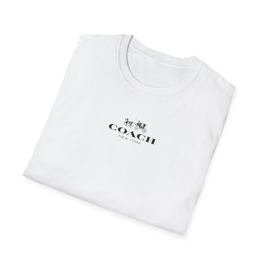 Coach Ultra Luxury White T-shirt Classic Logo Tee With Minimalist ...