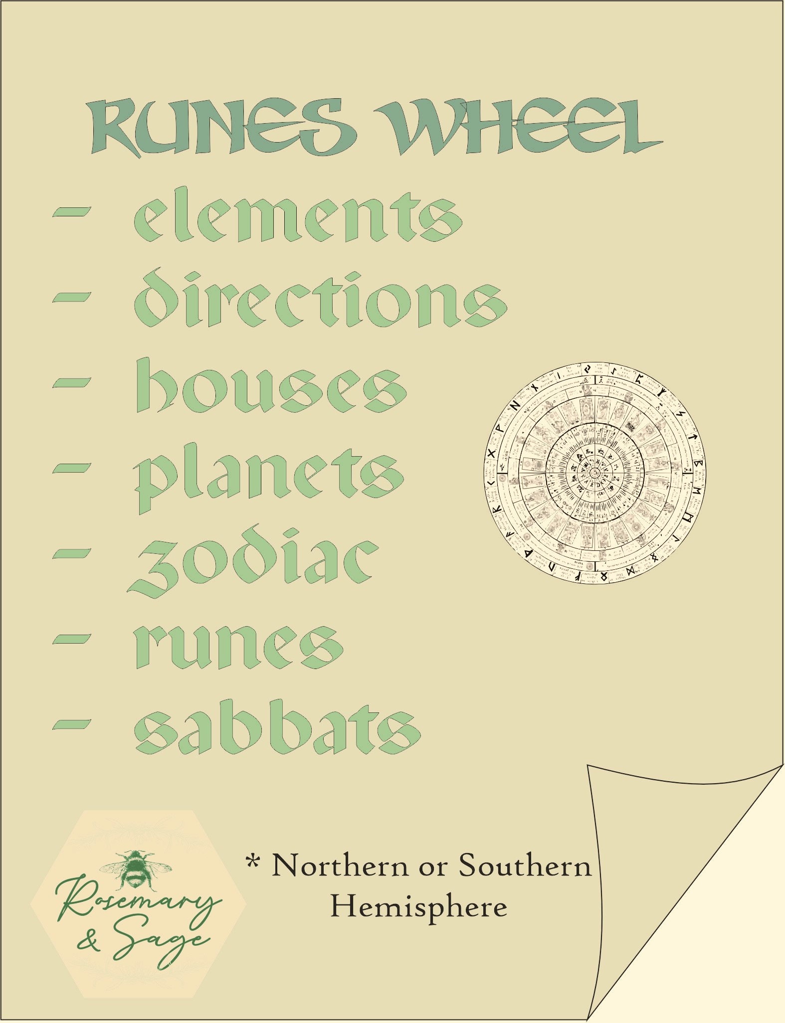 08 RUNES Wheel of the Year 03NTHRUNES, 04STHRUNES - Etsy