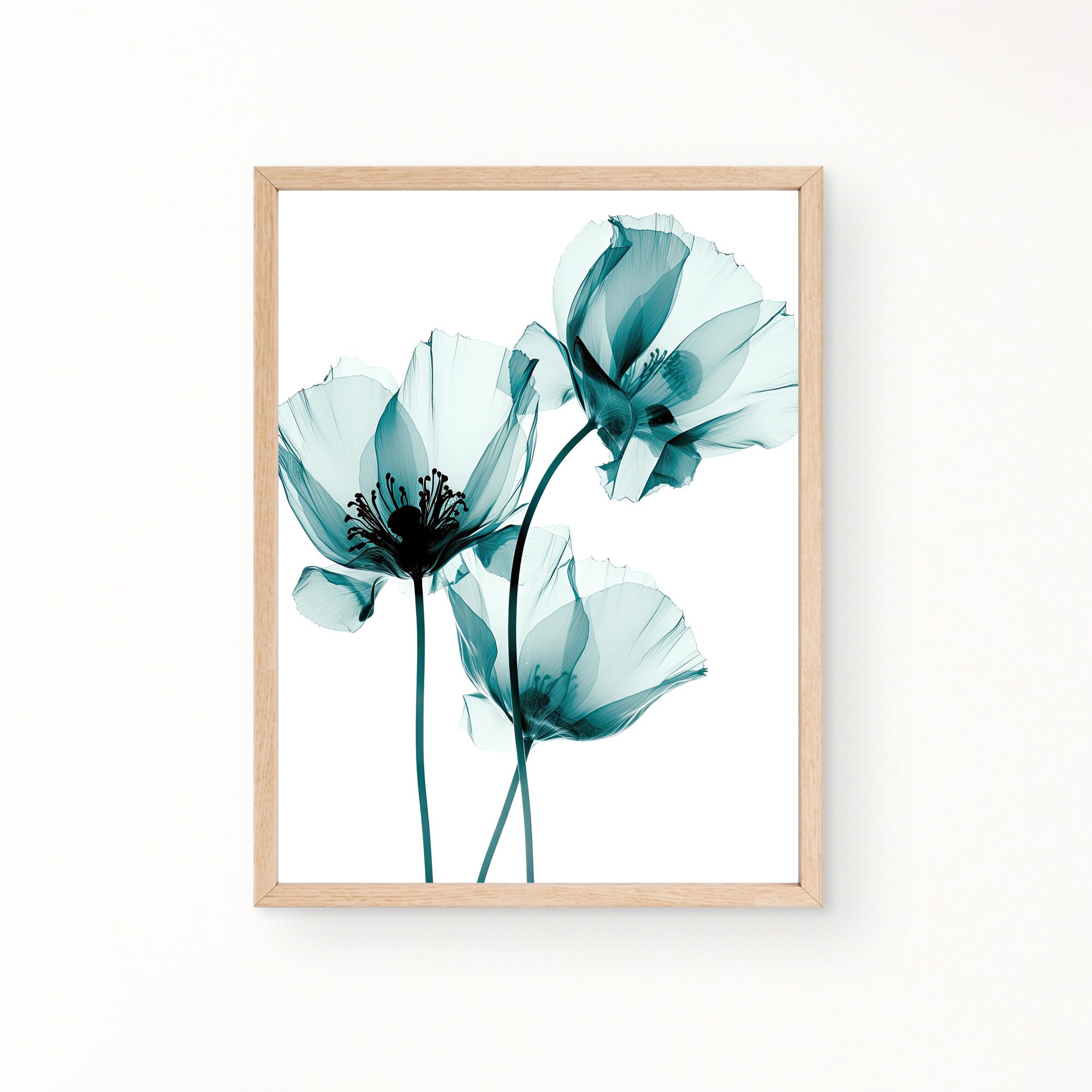 Floral X-ray Odyssey: Unique Digital Wall Art Downloads, Unique Digital ...
