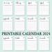 2024 Calendar Printable Blank Design Monthly Calendar Monday - Etsy