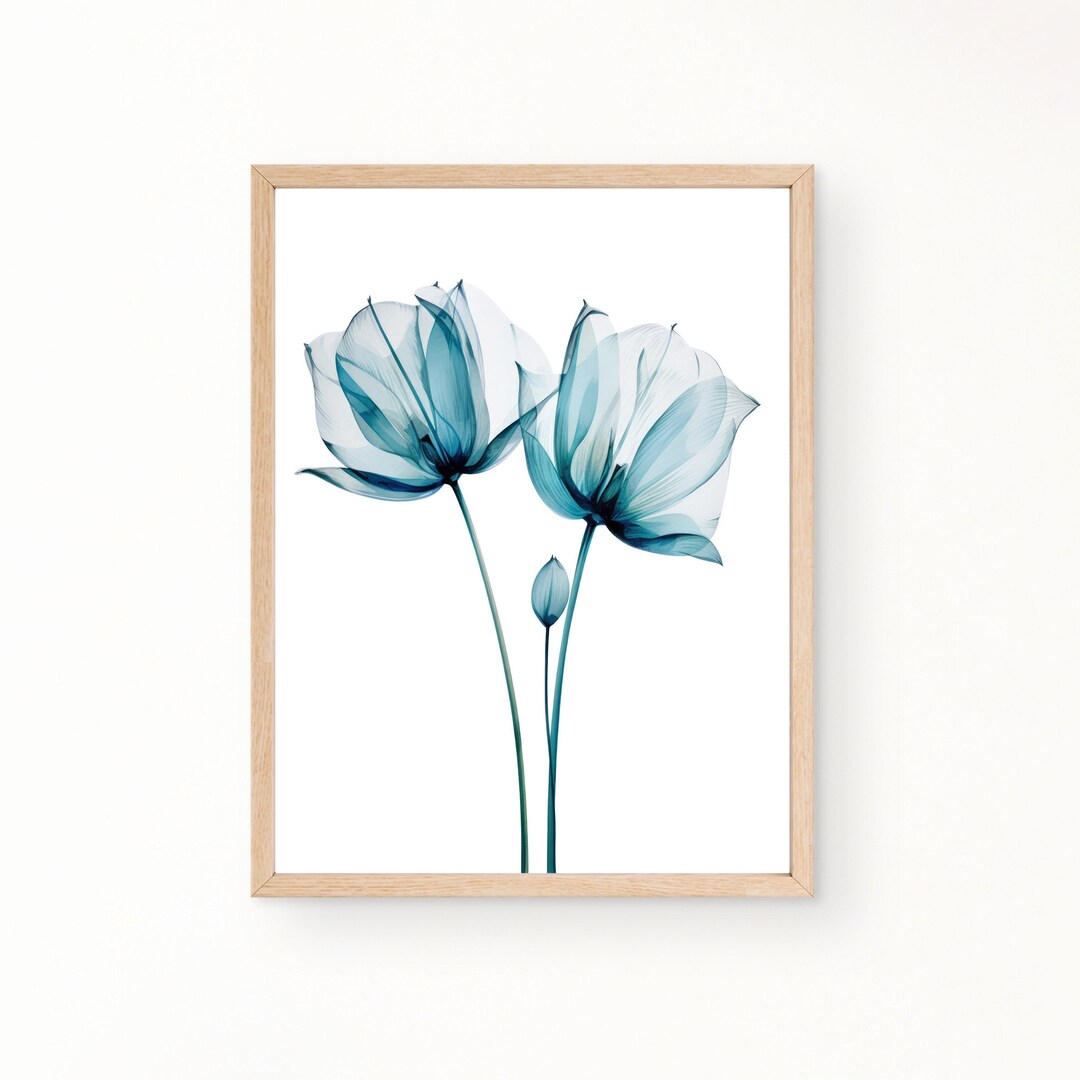 Floral X-ray Odyssey: Unique Digital Wall Art Downloads - Etsy