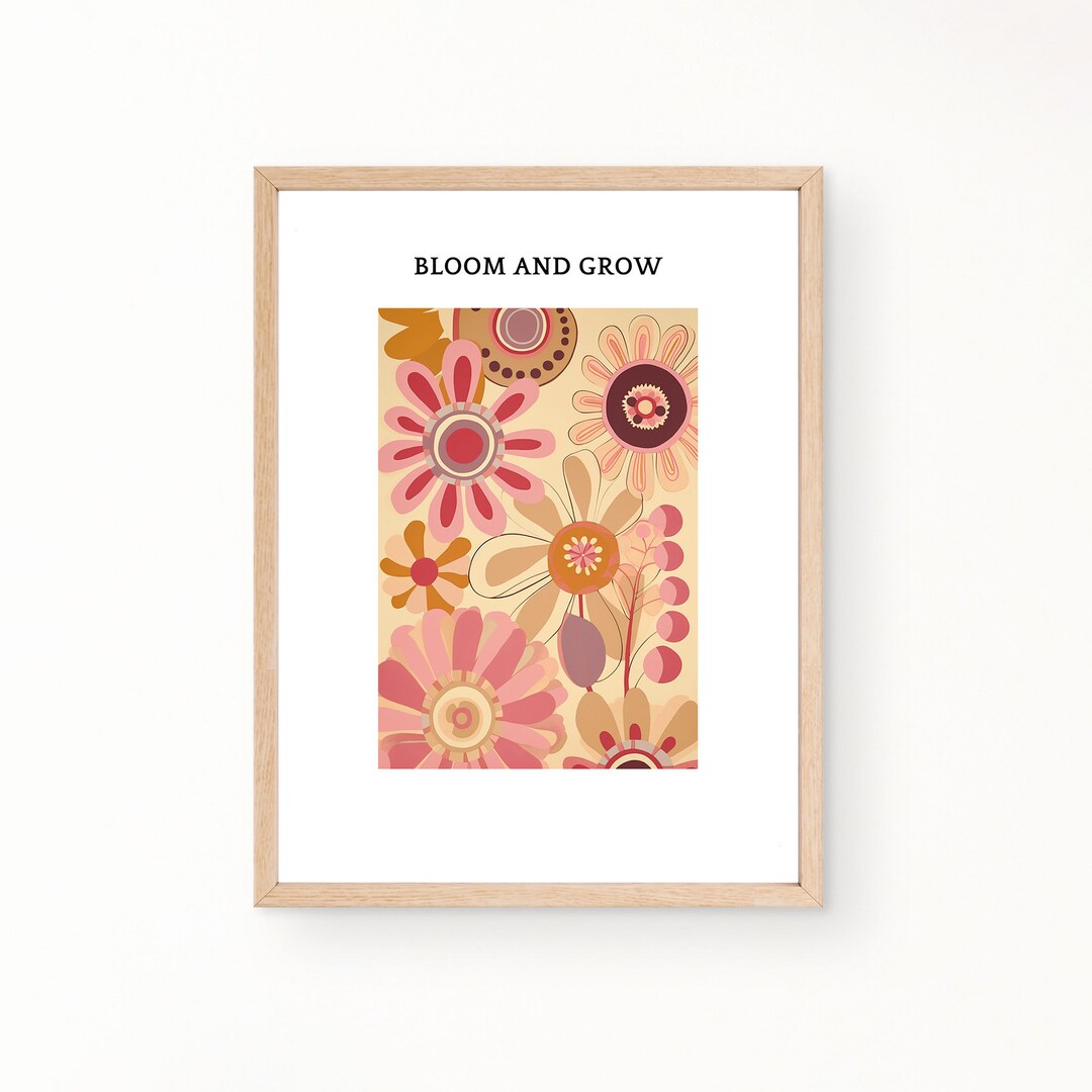 Flower Market Shop Poster: Bloom and Grow Retro Florist Print Florist ...
