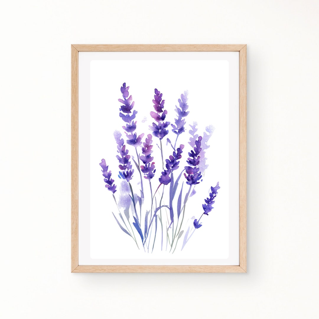 Lavender Digital Watercolour Printable, Digital Download Lavender Art ...
