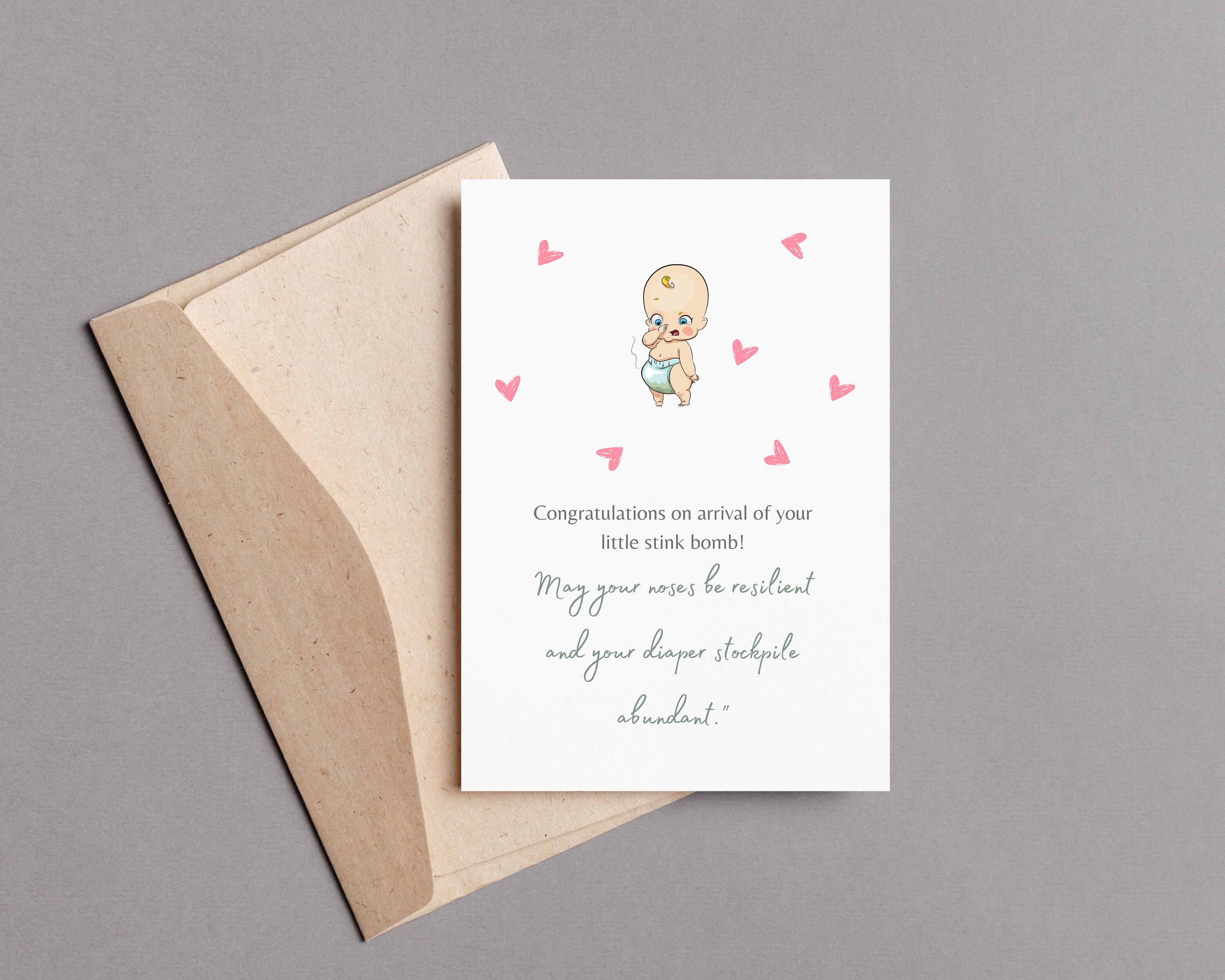 Baby Shower | Digital Download & Printable Card | Funny New Baby Card ...