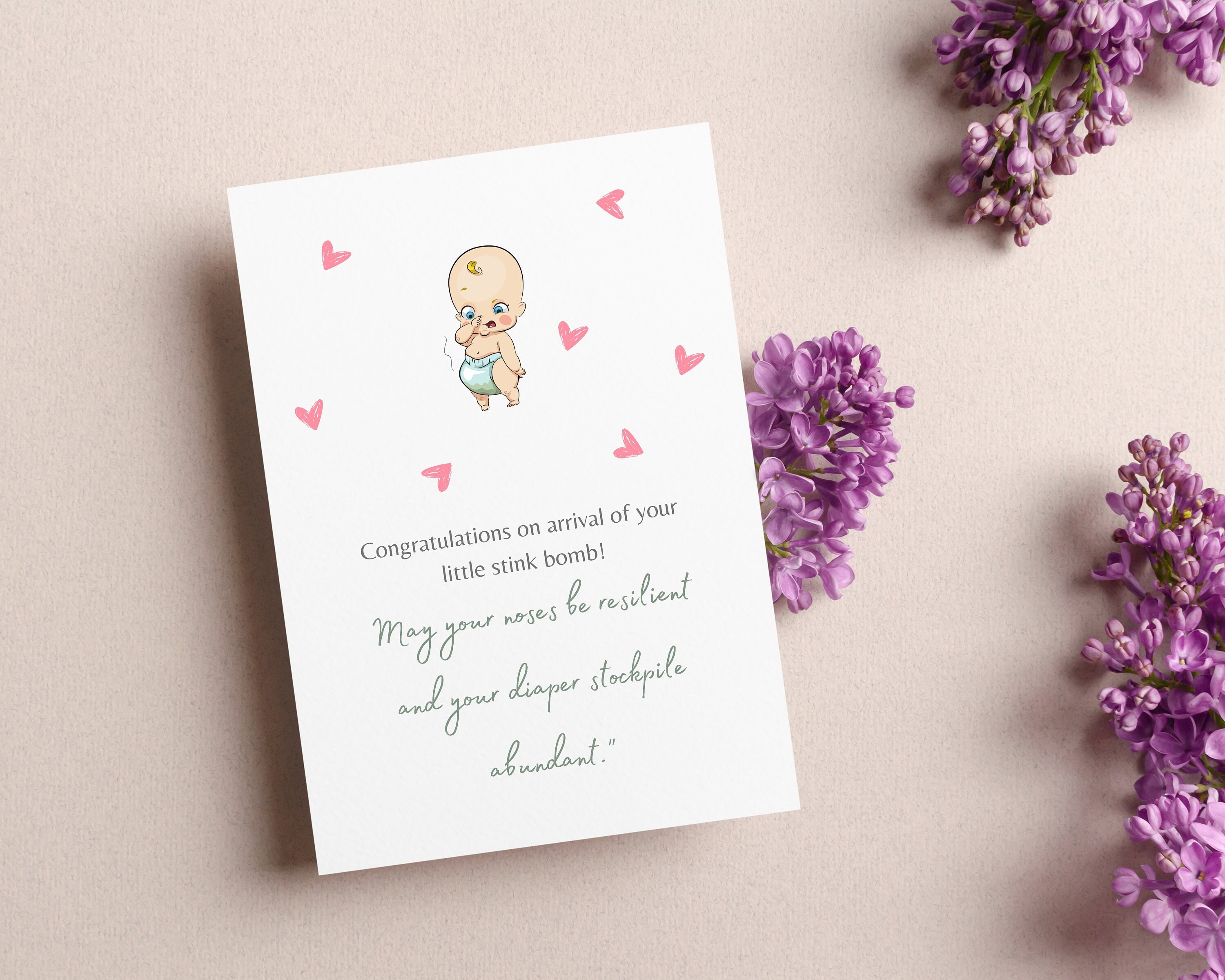 Baby Shower | Digital Download & Printable Card | Funny New Baby Card ...