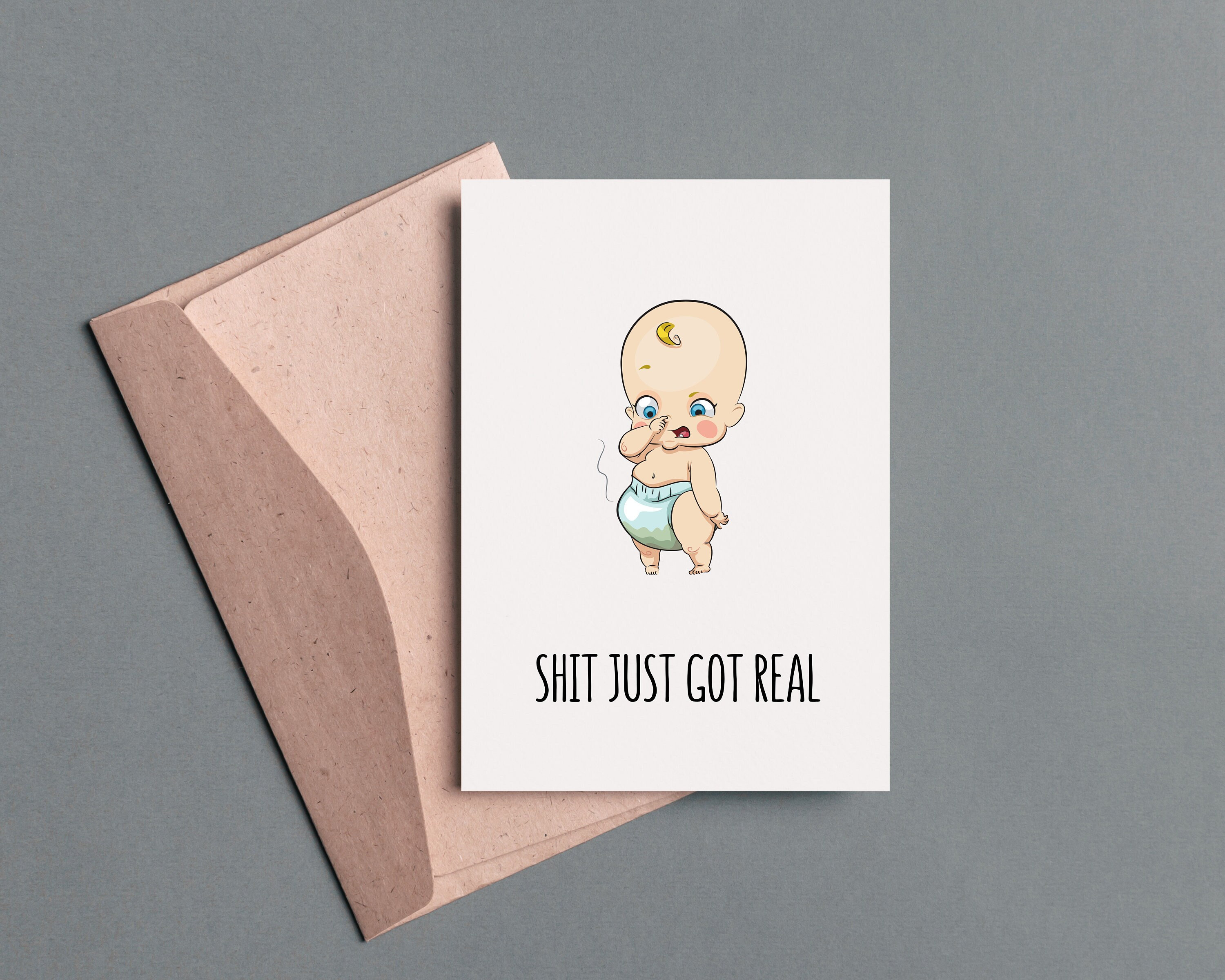 Baby Shower | Digital Download & Printable Card | Funny New Baby Card ...