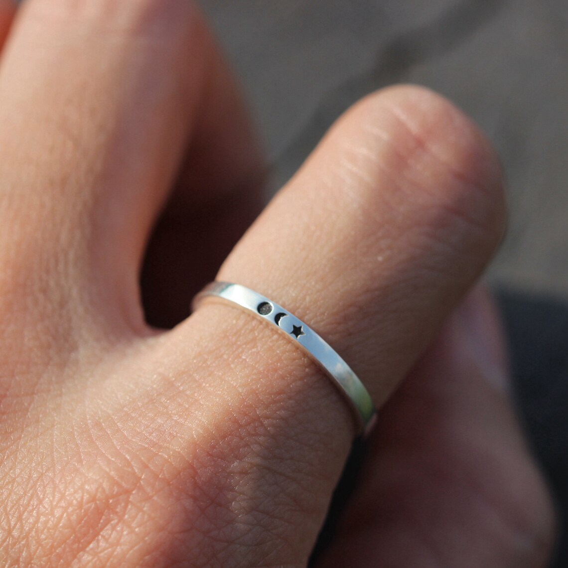 Sterling Silver Sun and Moon Ring: Celestial Jewelry - Etsy