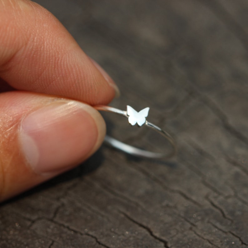 Dainty 925 Sterling Silver Butterfly Ring: Animal Lover Jewelry - Etsy