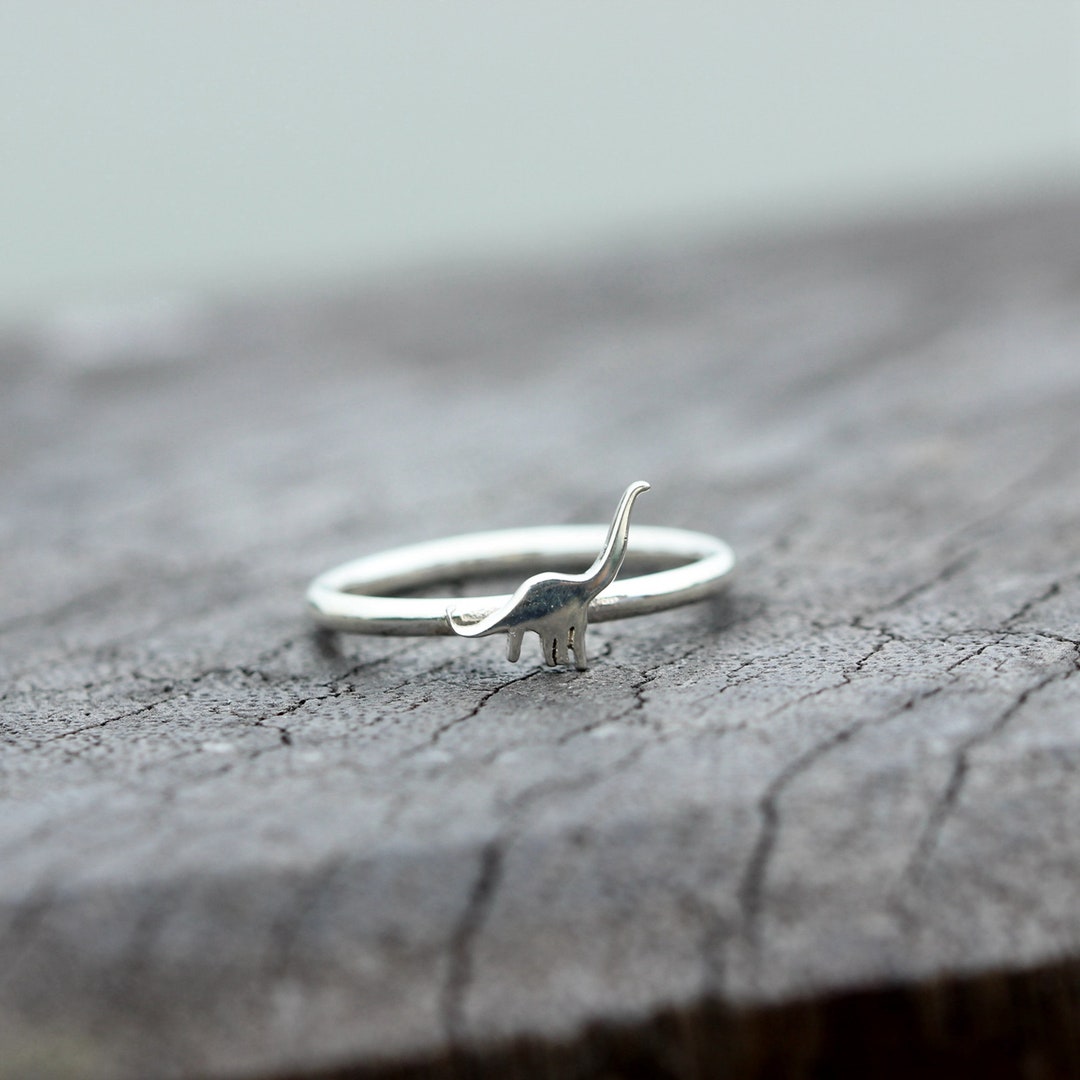 Sterling Silver Dinosaur Ring: Dainty Minimalist Jewelry - Etsy