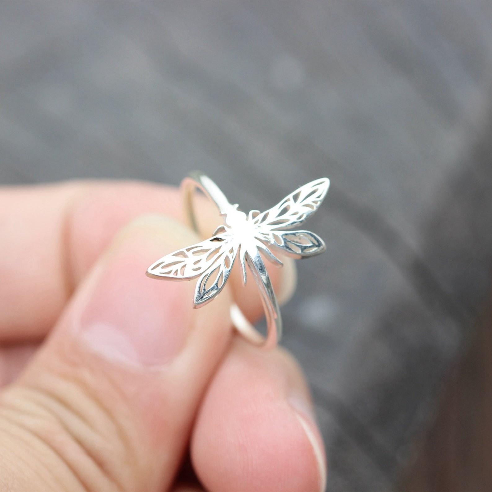 925 Sterling Silver Dragonfly Ring,insect Jewelry - Etsy