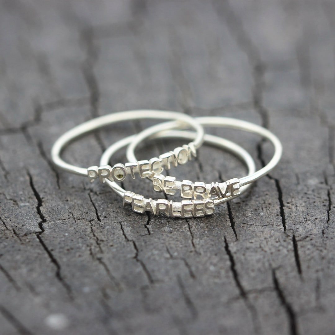 Silver Custom Word Rings,silver Stackable Name Ring,truth Word Ring ...