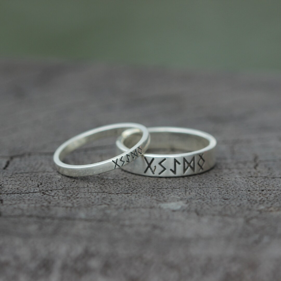Custom Runes Ring,solid 925 Silver Band Ring,personalized Runes Jewelry ...