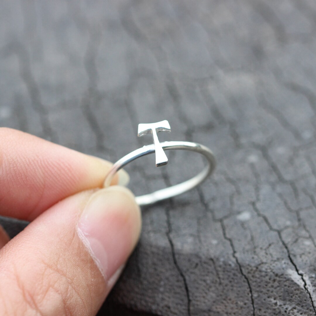 Sterling Silver Tau Cross Ring: Dainty St Francis Jewelry - Etsy
