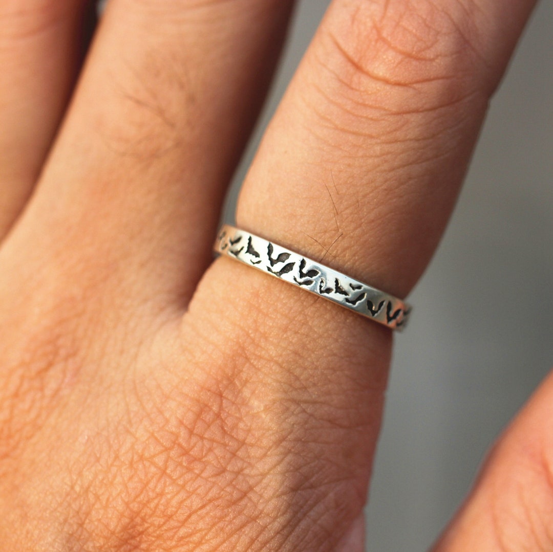 Sterling Silver Bat Swarm Band Ring - Animal Lover Jewelry - Etsy