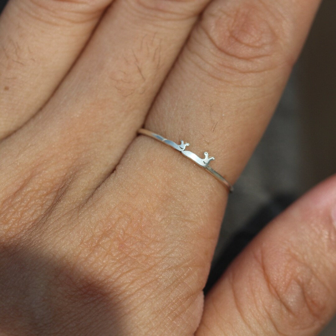 Solid 925 Silver Family Baby Slug Ring,custom Slug Jewelry,snails Ring ...