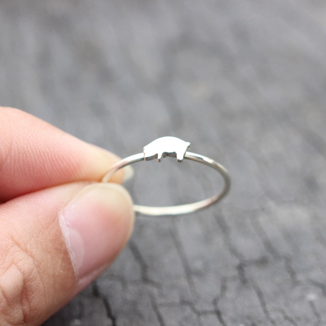 Silver Pig Ring,dainty Pig Ring,minimalist Jewelry,pig Jewelry - Etsy