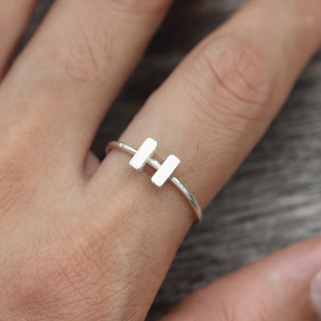 925 Sterling Silver Music Stop Button Ring - Musician Gift - Etsy