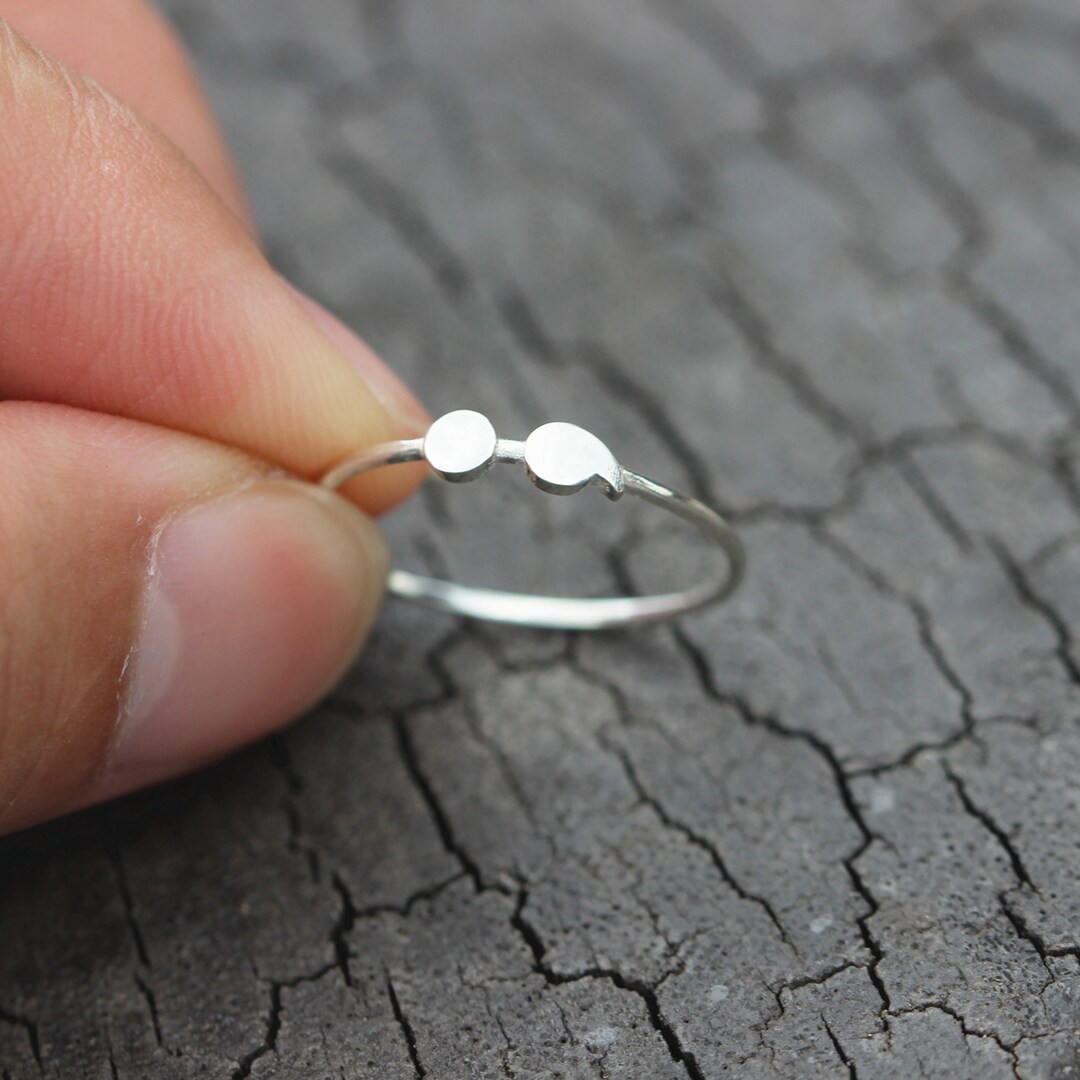 Sterling Silver Semicolon Ring,silver Mini Dot Ring,comma Ring,dot ...