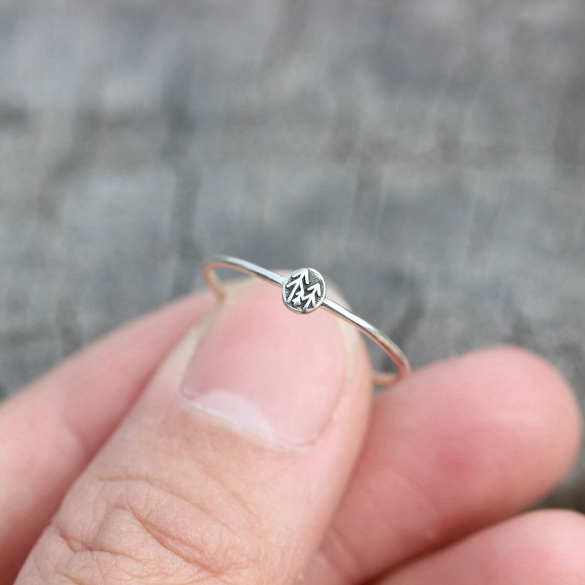 Sterling Silver Pine Tree Ring: Dainty Forest Jewelry - Etsy