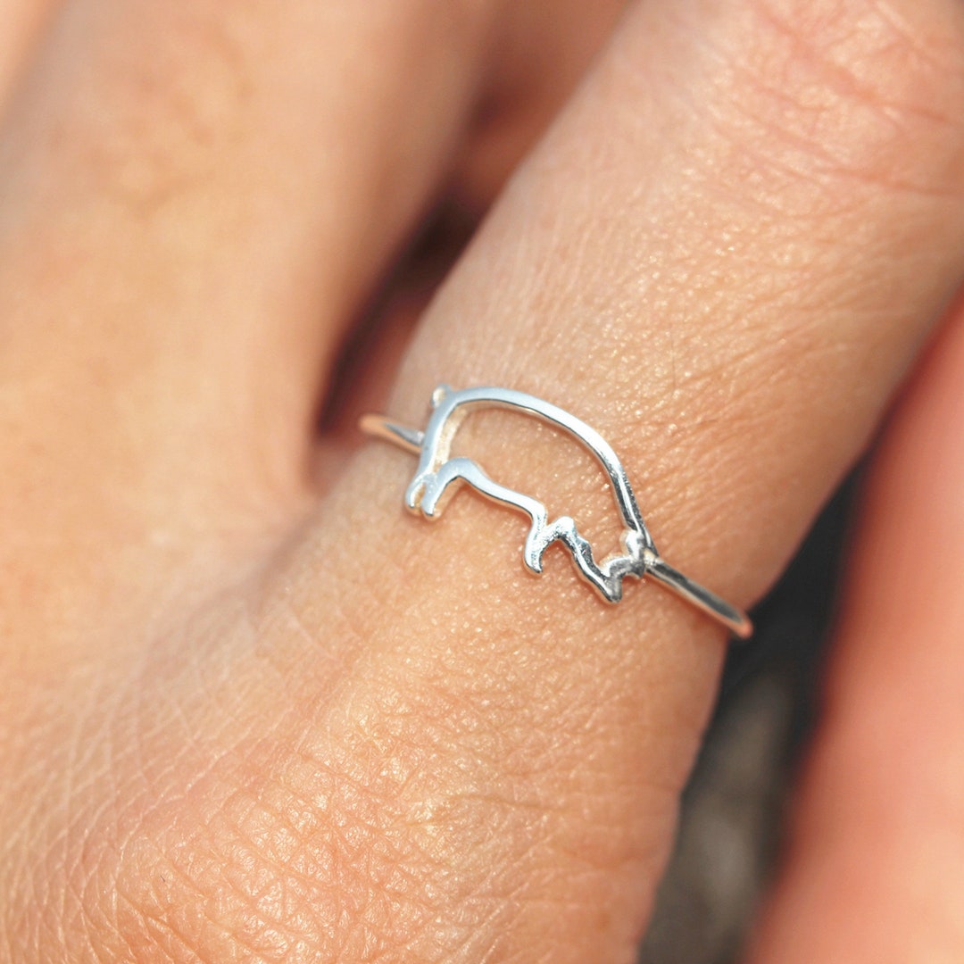 Sterling Silver Pig Ring: Dainty Animal Jewelry - Etsy