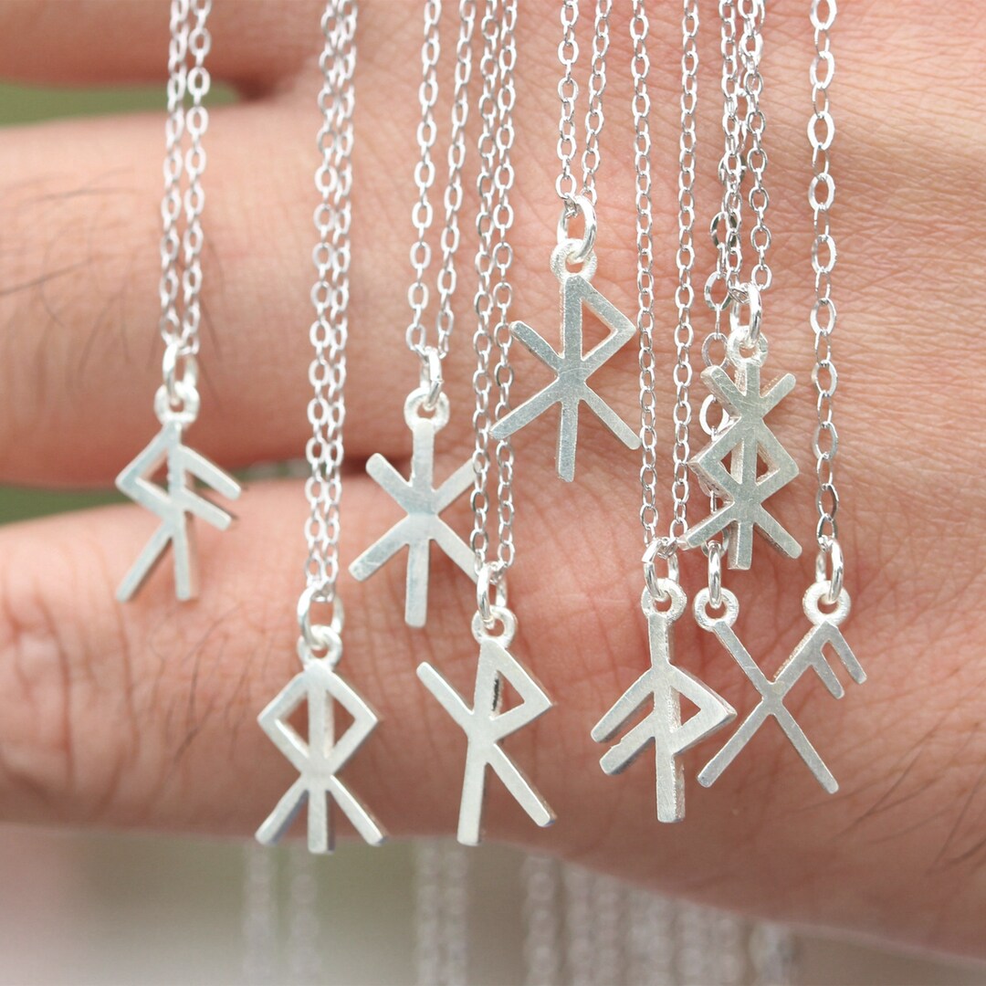 925 Sterling Silver Bind Rune Necklace,energy Rune,safe Travel,good ...