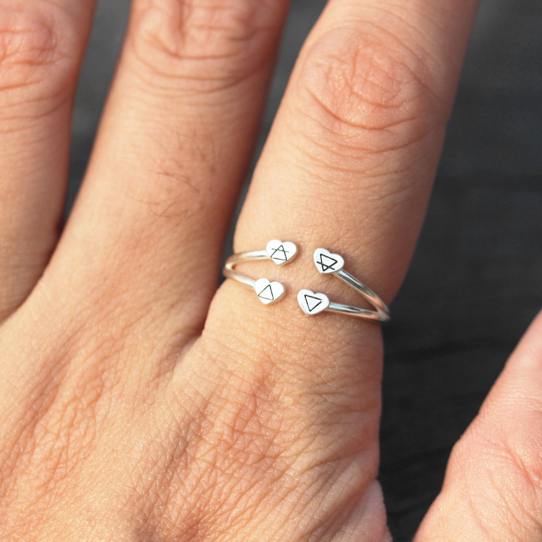 Natural Elements Ring,925 Silver Earth Element Ring, Water Element Ring ...