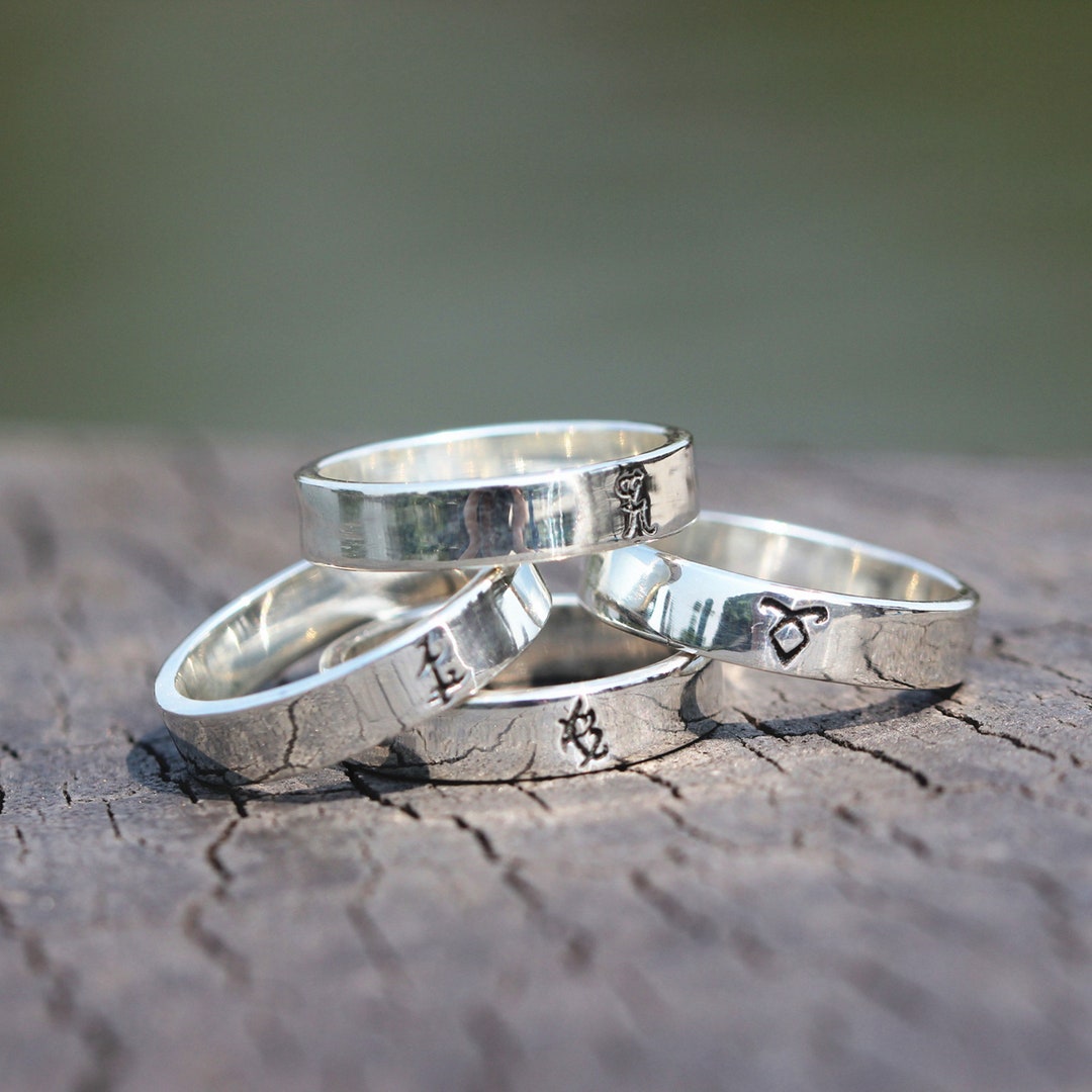 925 Sterling Silver Power Runes Ring,parabatai Rune Ring,silver Ring ...