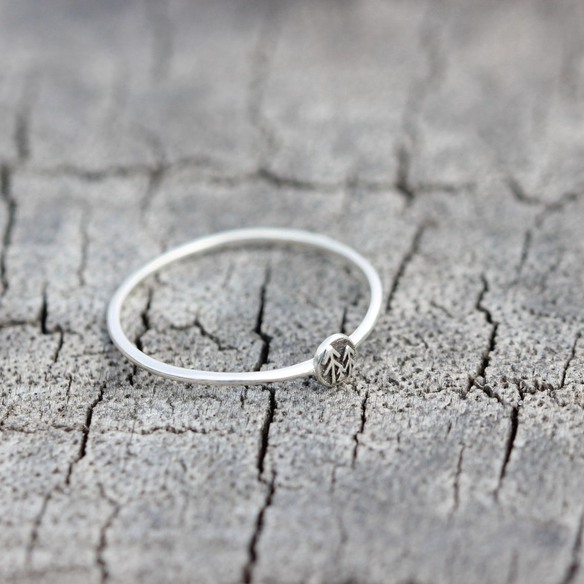 Sterling Silver Pine Tree Ring: Dainty Forest Jewelry - Etsy