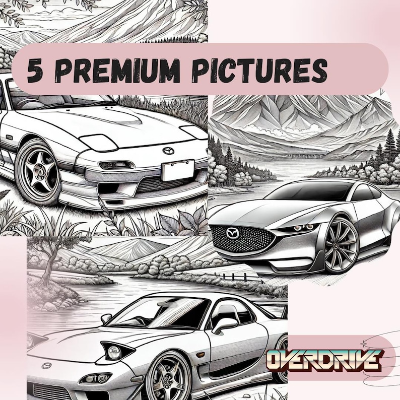 MAZDA RX7 Car Culture Mini Coloring Book 5 X Pages - Etsy