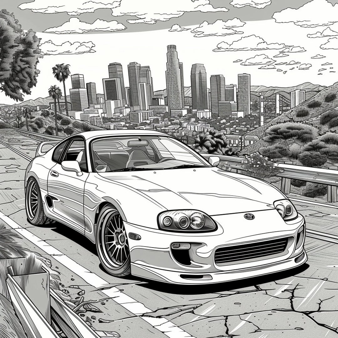 Toyota Supra Car Culture Adult Coloring Book - Etsy