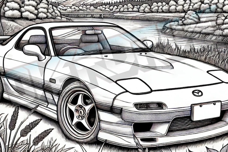 MAZDA RX7 Car Culture Mini Coloring Book 5 X Pages - Etsy