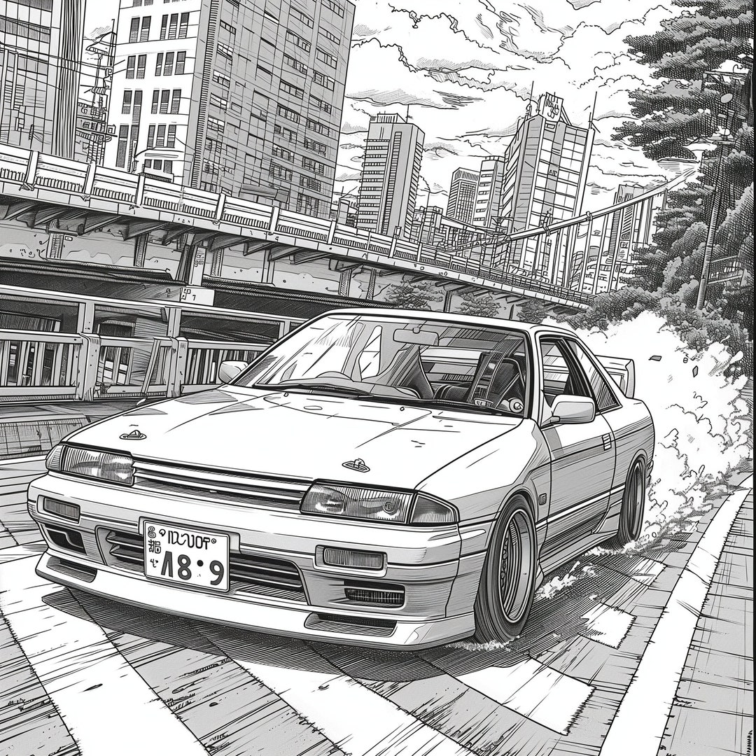JDM Cars Japanese Adult Coloring Book - Etsy