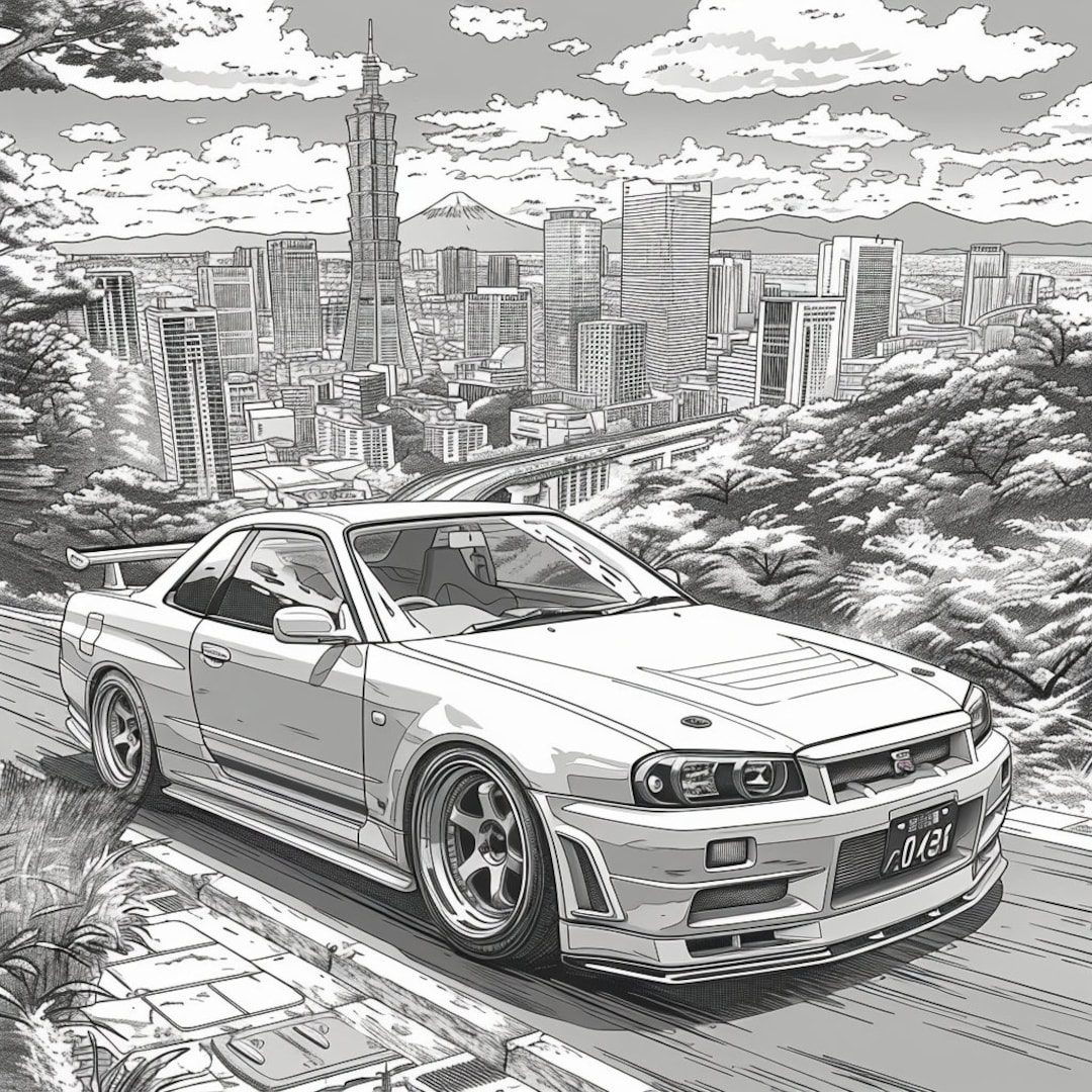 Nissan Skyline Car Culture Coloring Book - Etsy