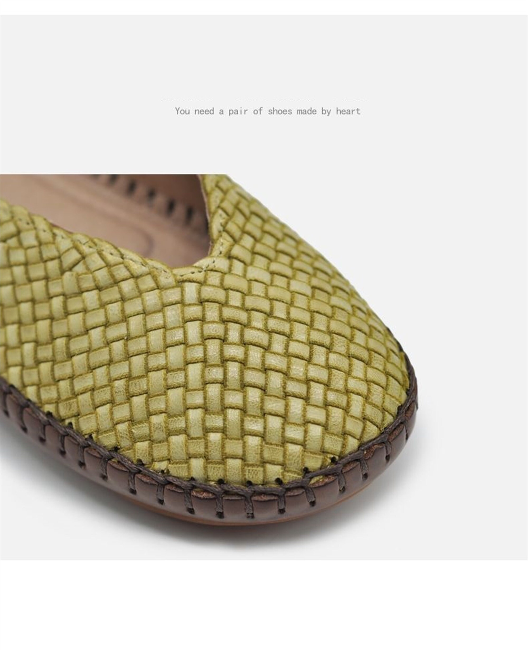Retro Handmade Leather Woven Pumps Women's Flat Granny Shoes - Etsy