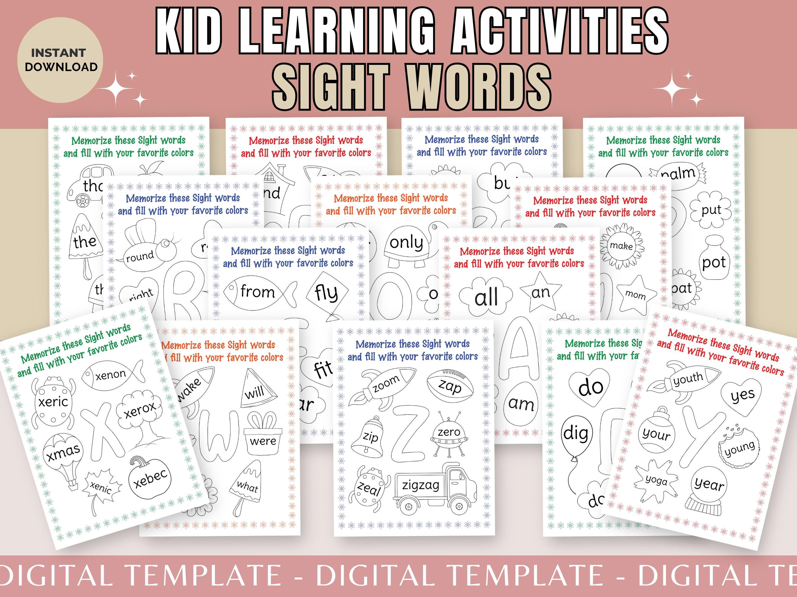 Printable Sight Words Worksheets, Kindergarten & 1st Grade (digital ...