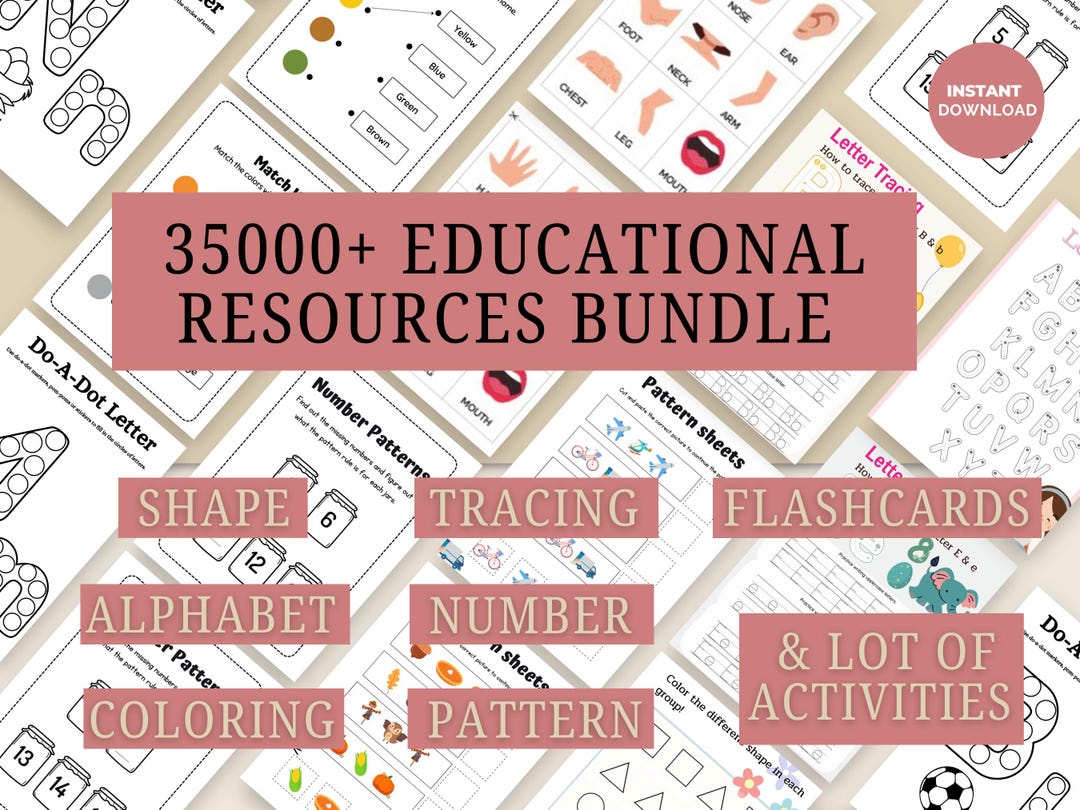Bundle Kids Learning Activities : Coloring Books, Worksheets (PLR, MRR ...