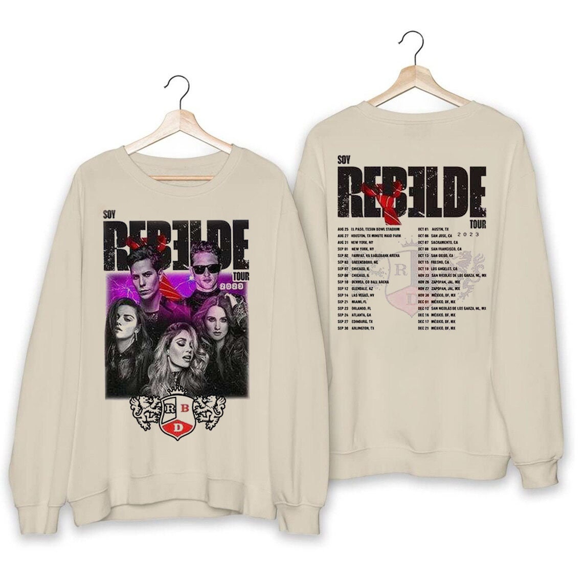 Soy Rebelde Tour Setlists 2023 T-Shirt 2 Sides, Rebelde Tour Dates 2023 ...