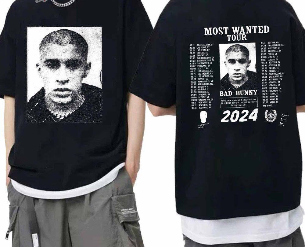 Bad Bunny Most Wanted Bunny Tour 2024 Sweatshirt 2 Sides, Bad Bunny ...
