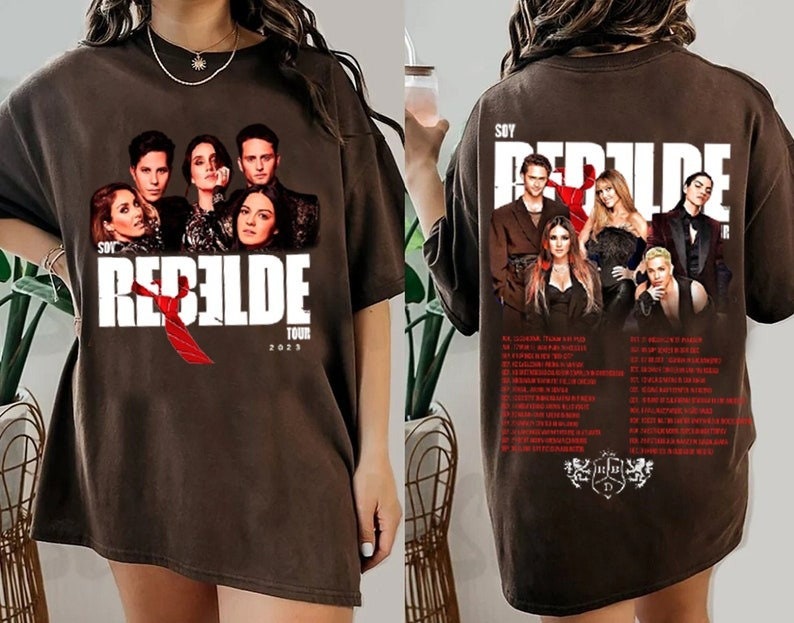 Vintage Soy Rebelde Tour Dates 2023 T-Shirt 2 Sides, Soy Rebelde Tour ...
