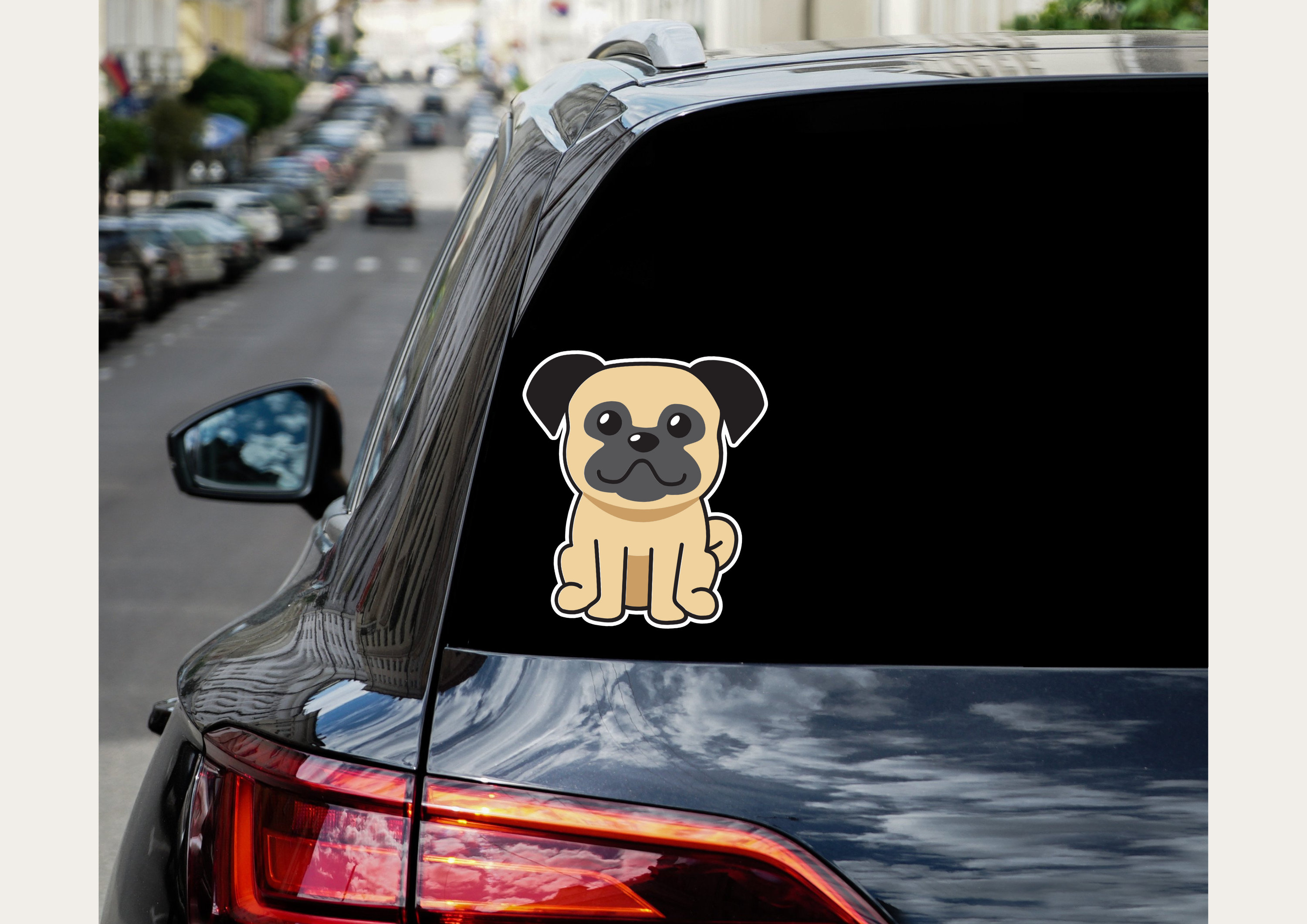 Pug Breed Pawsome Doggy Car Decals Express Your Love for Dogs - Etsy