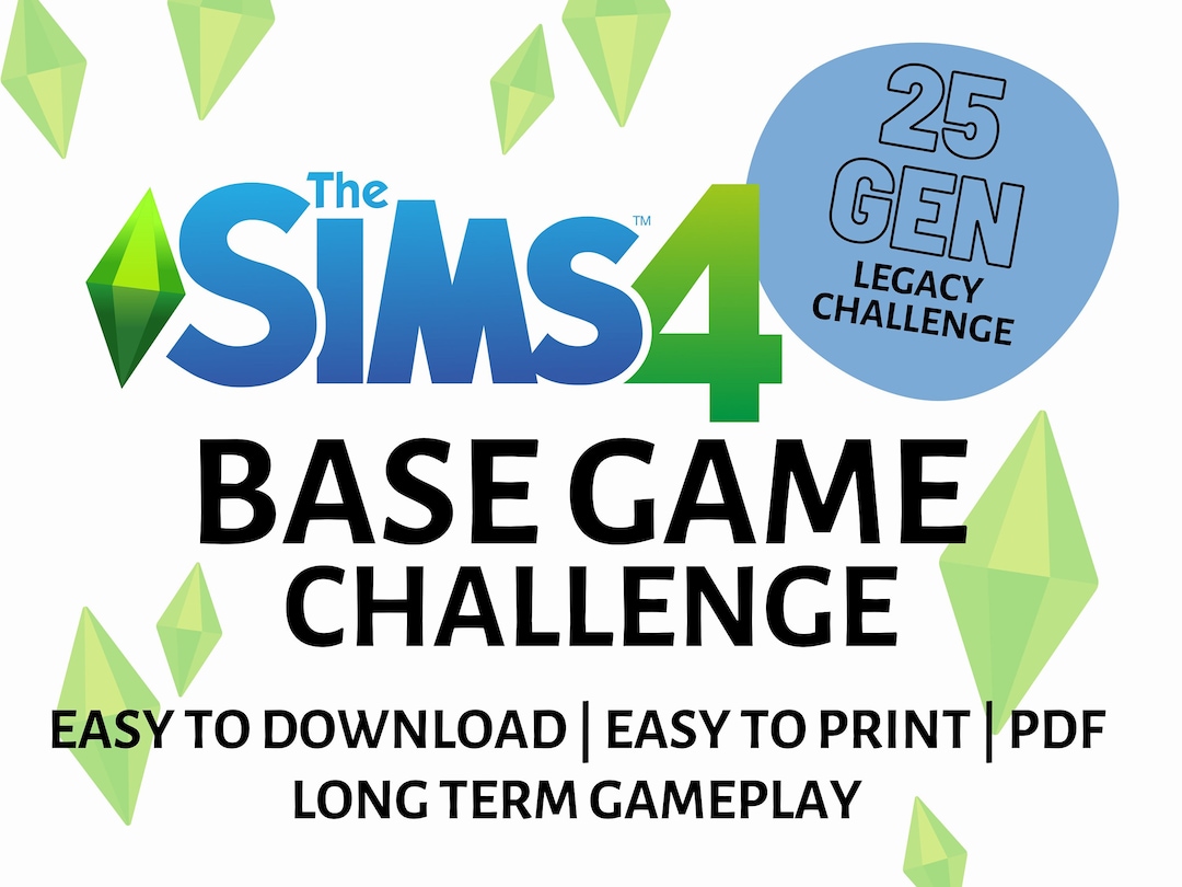 The Sims 4 Base Game Challenge: 25 Generations of Ultimate Base Game Gameplay Exploration - Etsy