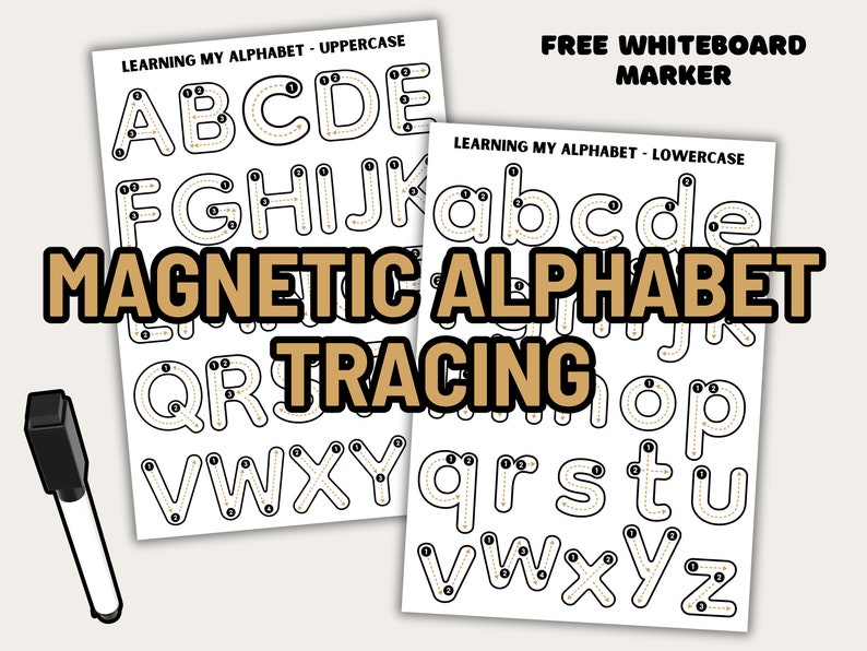 Magnetic Alphabet Tracing Sheets Uppercase and Lowercase - Etsy