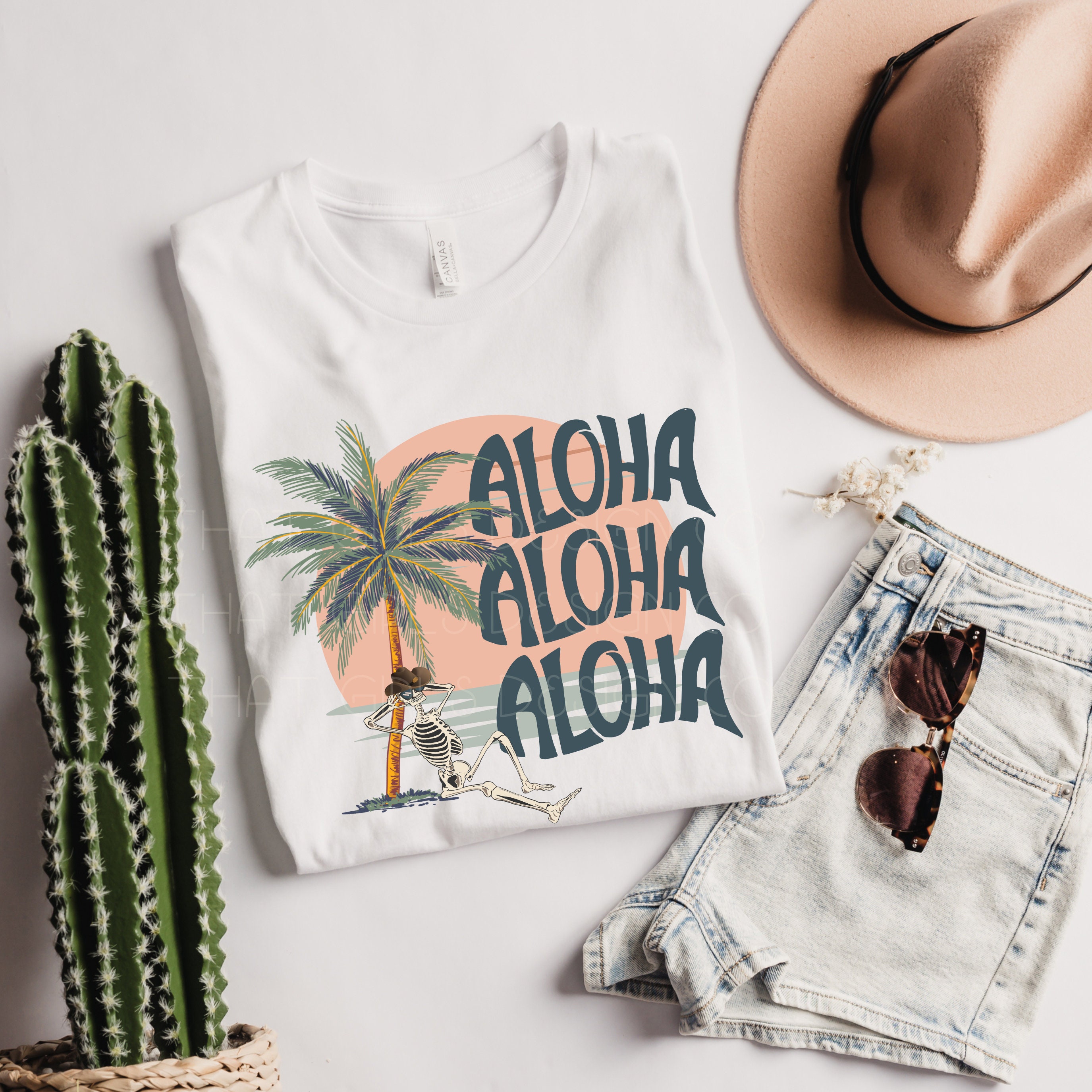 Aloha Png, Aloha Skeleton Png, Retro Skeleton Sublimation, Summer ...